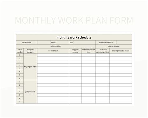 Free Work Plan Templates For Google Sheets And Microsoft Excel Slidesdocs