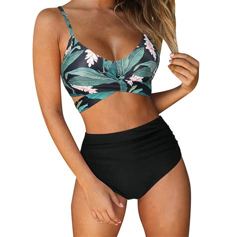 Levmjia Womens Swimsuit Plus Size One Piece Sexy Women Sexy Fashion Two Piece Bikini Printing