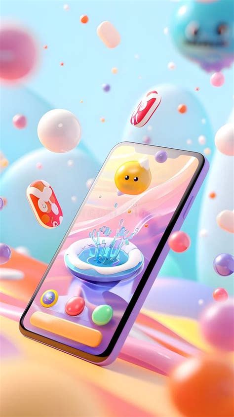 Vibrant 3d Animated App Icons Splashing Into A Colorful Mobile Phone