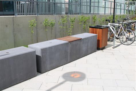 Concrete Bench Unity 2500 With Inset 600mm Deck Seat Top Townscape Products