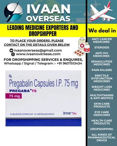 Pregaba 75 Capsule At ₹ 550 Stripe Pregabalin Capsules And Tablets In Nagpur Id 2854584651312