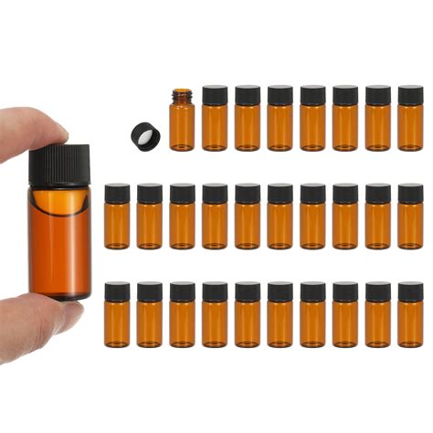 Uxcell 10ml Amber Glass Vials 28 Pack Sample Vials With Screw Cap