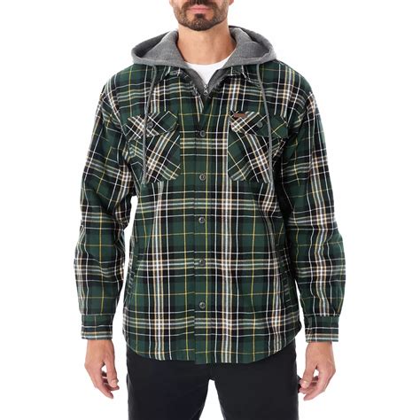 Big And Tall Smiths Workwear Faux Sherpa Lined Hooded Inset Flannel