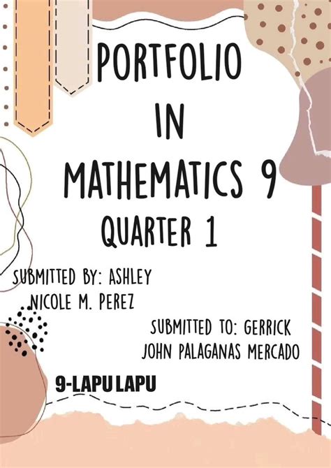 Portfolio In Mathematics 9 Quarter 1