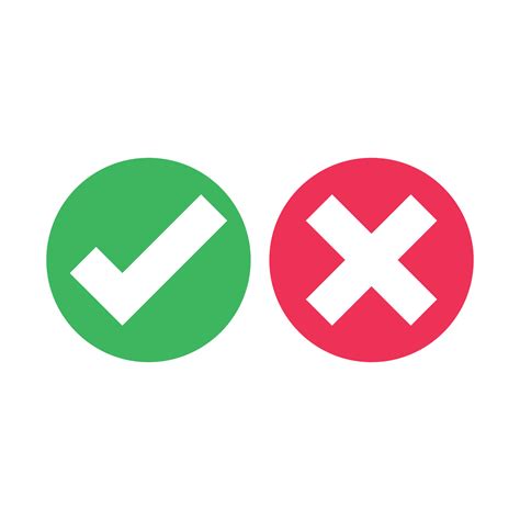 Check Mark And Cross Icon Vector Isolated On White Background 8935090