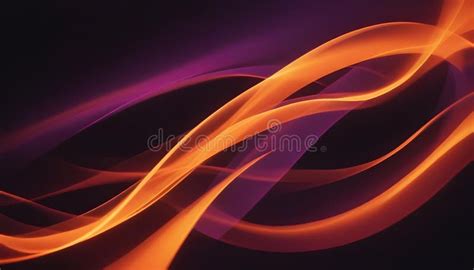 Abstract Wavy Lines In Shades Of Purple Orange And Black Creating A Dynamic Stock Illustration
