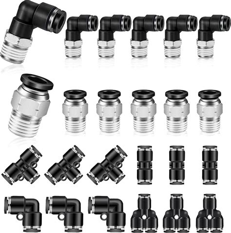 qituo push to connect fittings kits 8mm tube od x 1 4 inch npt thread