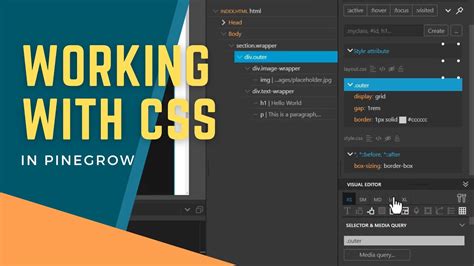 Working With Css In Pinegrow Youtube