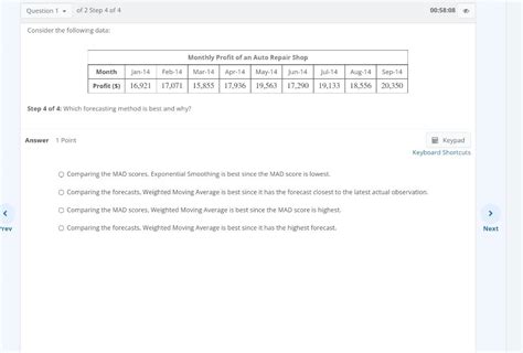 Solved Consider The Following Data Step Of Determine Chegg