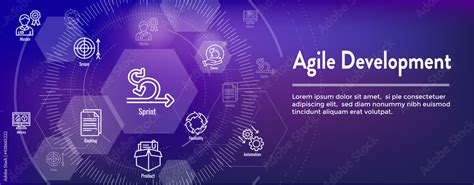 Agile Scrum Process And Development Icon Set Web Header Banner Stock Vector Adobe Stock