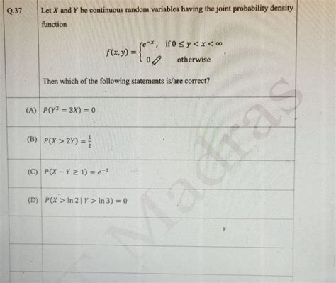 Q37 Let X And Y Be Continuous Random Studyx