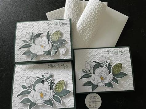 Thank You Cards With White Flowers Stampin Up Magnolia 3d Embossing