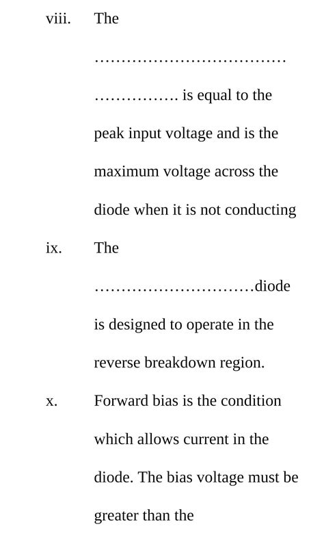 Solved Viii The Is Equal To The Peak Input Voltage And Is