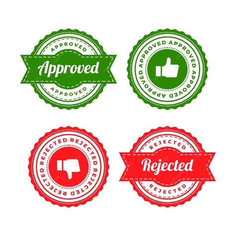 Premium Vector Approved Rejected Stamp Tag Label Emblem