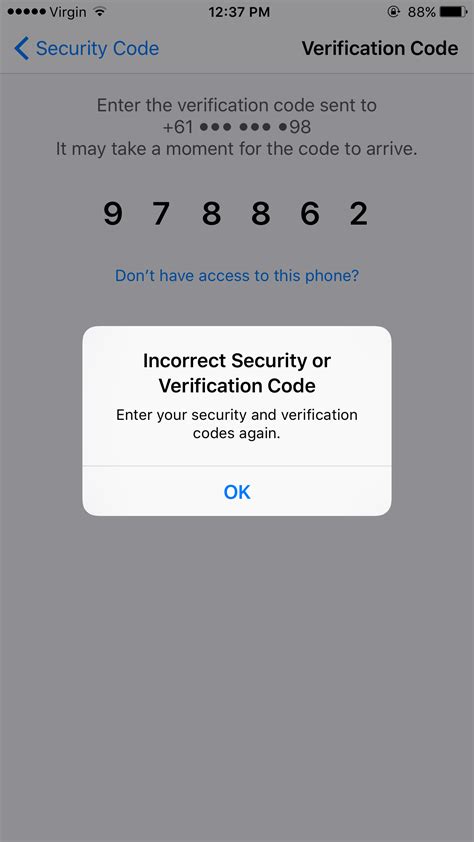 Incorrect Security Or Verification Code Apple Community