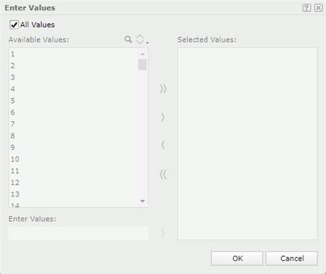 Enter Values Dialog Box Properties Logi Analytics