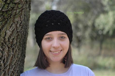 Crochet Hat Pattern Shell Stitch Beanie And Flower