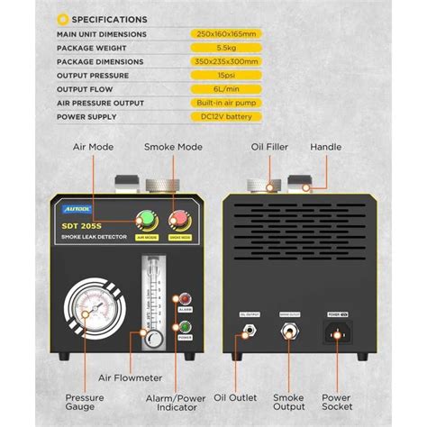 AUTOOL SDT205S Pipe Leak Locator EVAP System Leakage Analyze Detect Tool