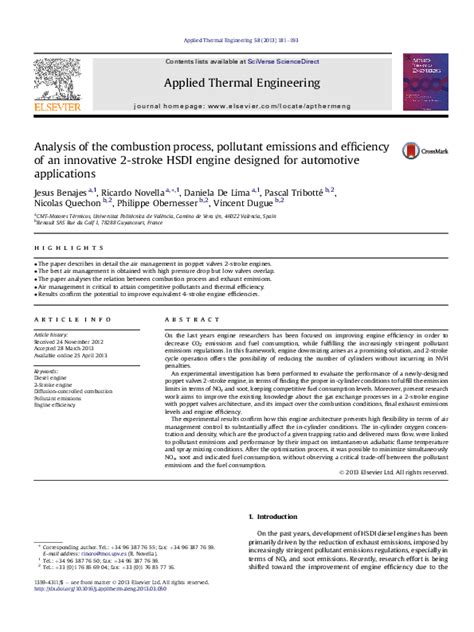 Pdf Combustion Advancements In Gasoline Engines