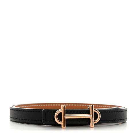 Hermes Swift Epsom 13mm Gamma Belt 70 28 Black Gold 1774699 Fashionphile