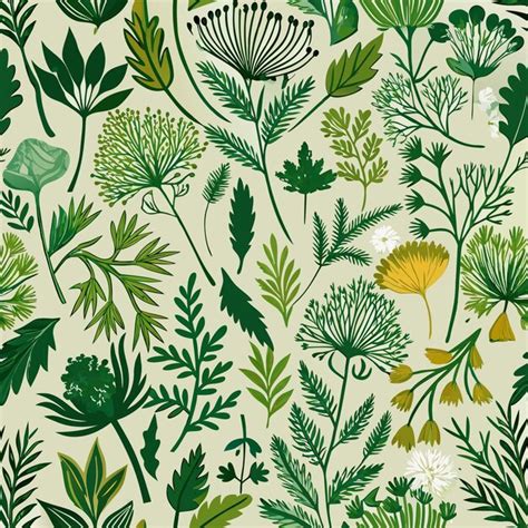 Herb Pattern Vector Art Graphics Premium Ai Generated Vector