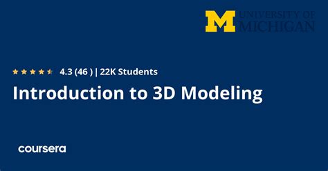 Introduction To 3d Modeling Coursera