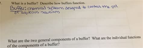 Solved Describe How Buffers Function What Are Chegg Com