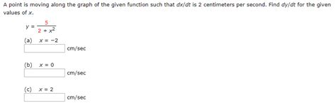 Solved A Point Is Moving Along The Graph Of The Given