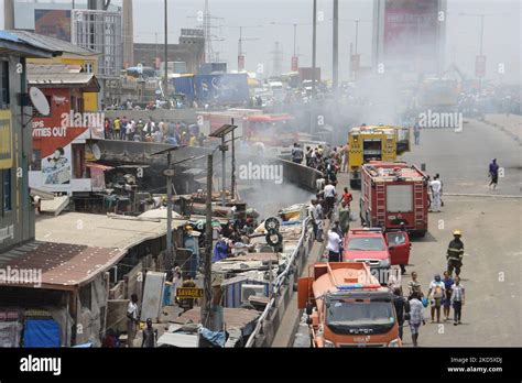 Over View Of The Eko Bridge Following A Fire Outbreak At Under The Apongbon Market A Section Over View Of The Eko Bridge Following A Fire Outbreak At Under The Apongbon Market A Section