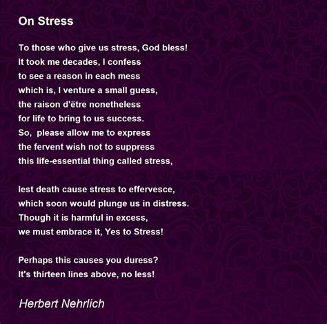 Stress Poem Examples