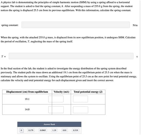 Solved A Physics Lab Is Demonstrating The Principles Of Chegg