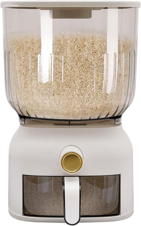 22 Lbs Rice Dispenser Large Sealed Grain Storage Container With Rice