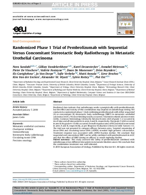 Pdf Randomized Phase 1 Trial Of Pembrolizumab With Sequential Versus