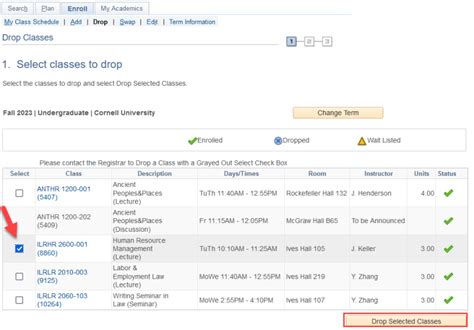 Dropping A Class Registrar