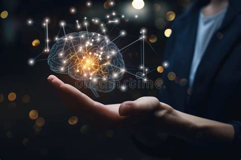 Innovative Technology Concept With Digital Brain In Hand Symbolizing Artificial Intelligence And