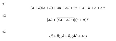 Solved Boolean Algebra Simplification Show All Steps Chegg