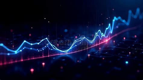 Futuristic High Contrast 3d Graph Visualizer With Glowing Data Nodes Stock Illustration