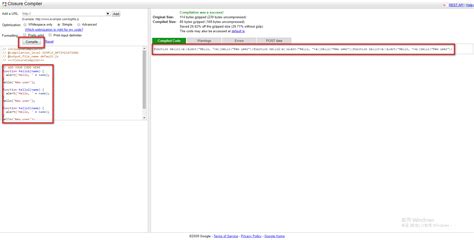 closure compiler產生最佳化最小化的JavaScript 程式碼