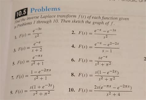 Solved Find The Inverse Laplace Transform F T Of Each Chegg