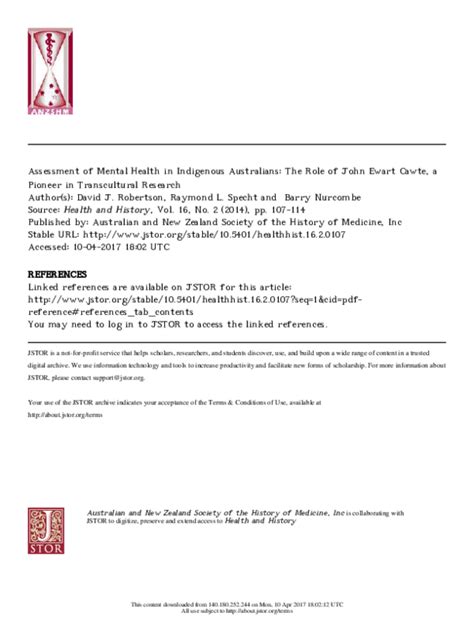 Pdf David Robertson Barry Nurcombe Raymond Specht Assessment Of