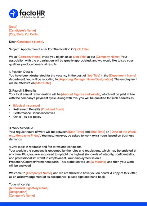 Appointment Letter Formats Download Free Appointment Letter Samples