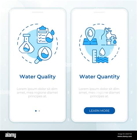 Water Quantity Quality Nexus Blue Onboarding Mobile App Screen Walkthrough 2 Steps Editable
