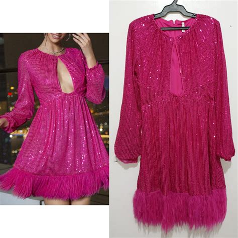 Dandm Pink Sequin Cocktail Party Dress Womens Fashion Dresses And Sets