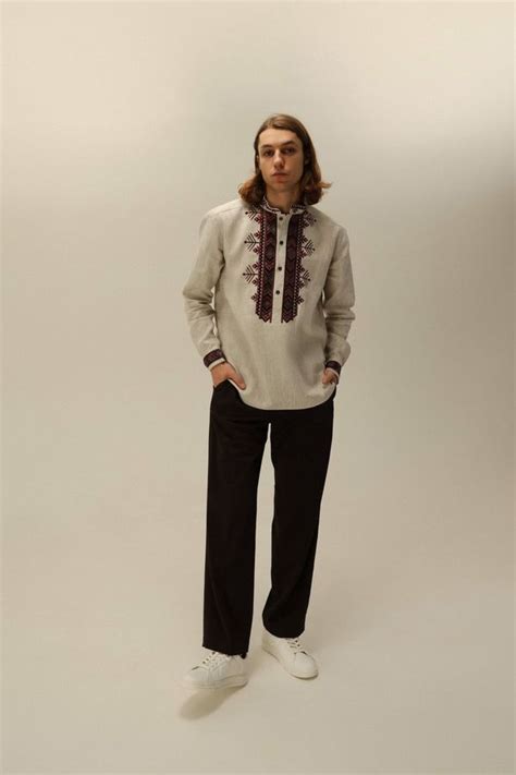 Вишиванка чоловіча Волинь сіра Незалежні Вишиванки та українські сувеніри в Одесі