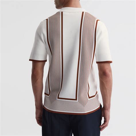 Reiss Heath Striped Cuban Collar Shirt