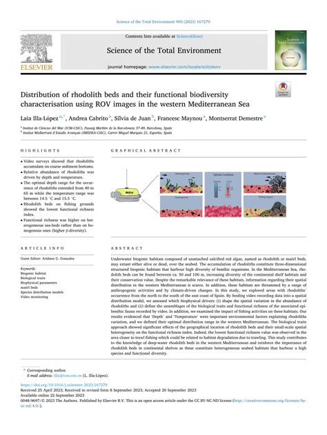 Pdf Distribution Of Rhodolith Beds And Their Functional Biodiversity