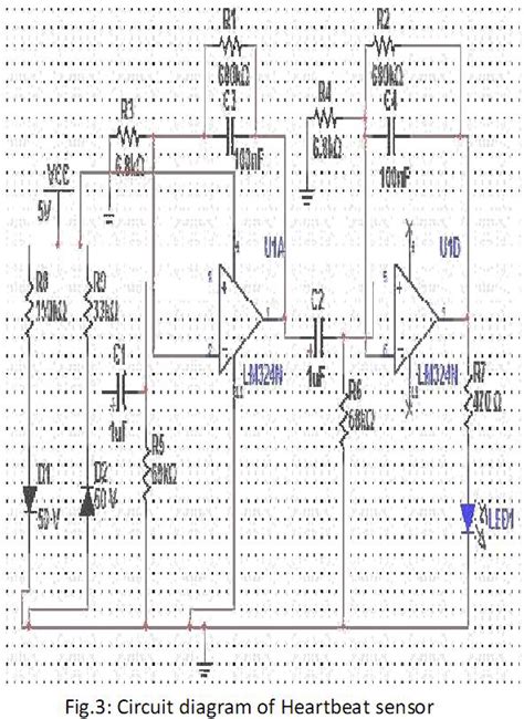 Shows Circuit Diagram Of Heartbeat Sensor Performed In Multisim Software Download Scientific