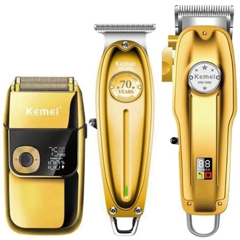 Kemei 전문 헤어 바리깡 이발기 1986 1949 2028 콤보 전기 무선 트리머 이발사 수염 면도기 헤어 커팅 머신