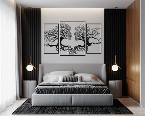 Tree Couple Face Shape 3 Panels Svg Dxf Cdr Digital Vector File For Laser And By