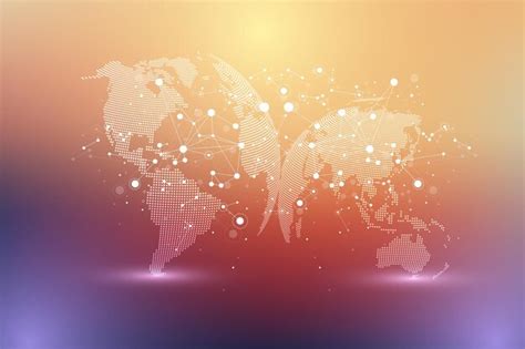 Premium Photo World Map Point With Global Technology Networking Concept